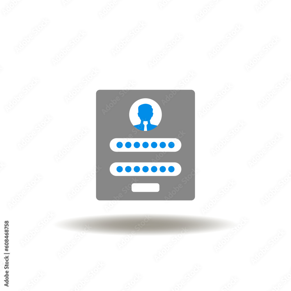 Vector illustration of personal web identification page or card. Icon ...