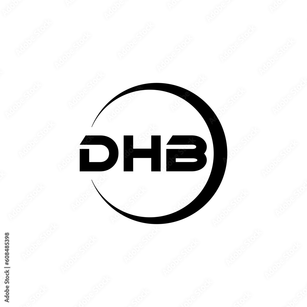 DHB letter logo design with white background in illustrator, cube logo ...