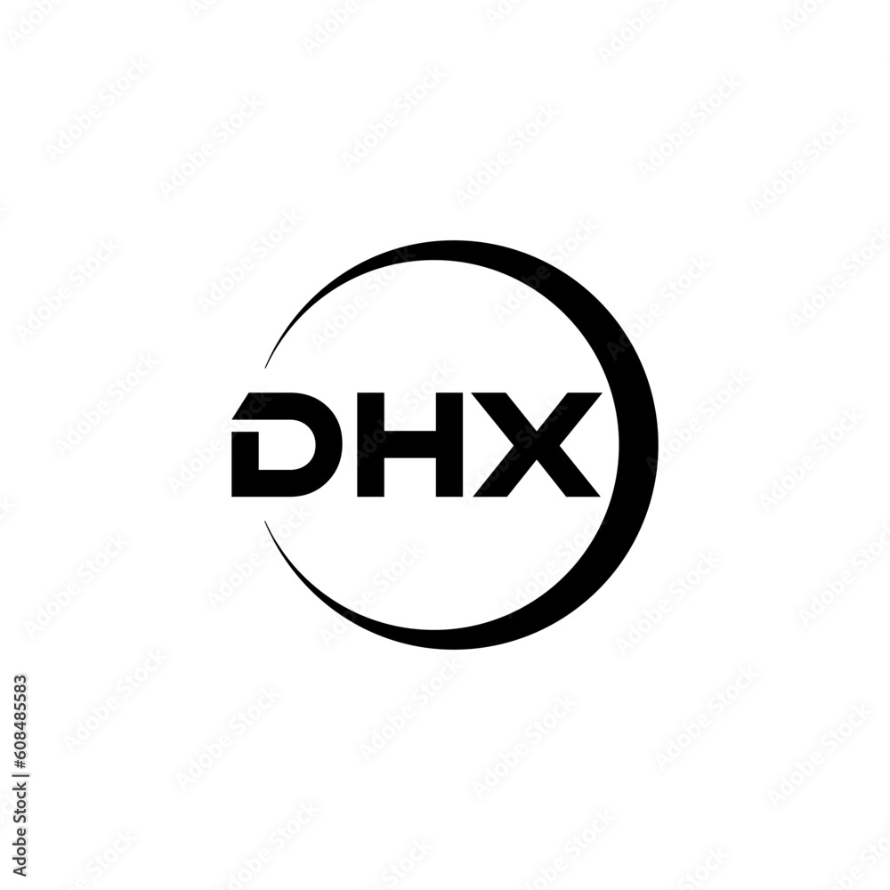 DHX letter logo design with white background in illustrator, cube logo ...