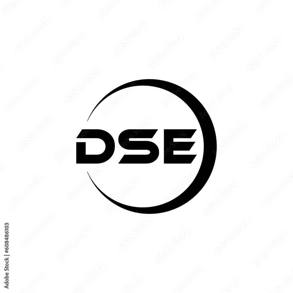 DSE letter logo design with white background in illustrator, cube logo ...