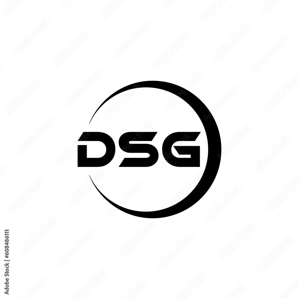 DSG letter logo design with white background in illustrator, cube logo ...
