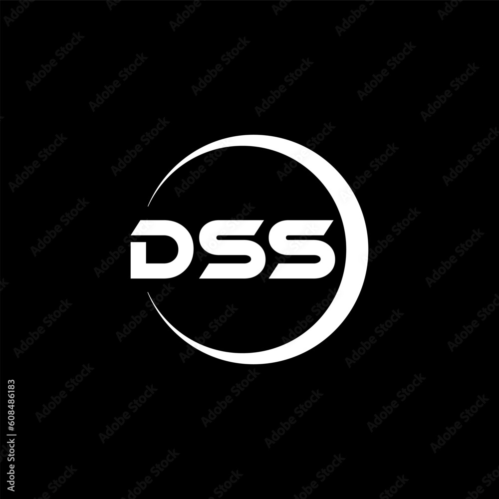 DSS letter logo design with black background in illustrator, cube logo ...