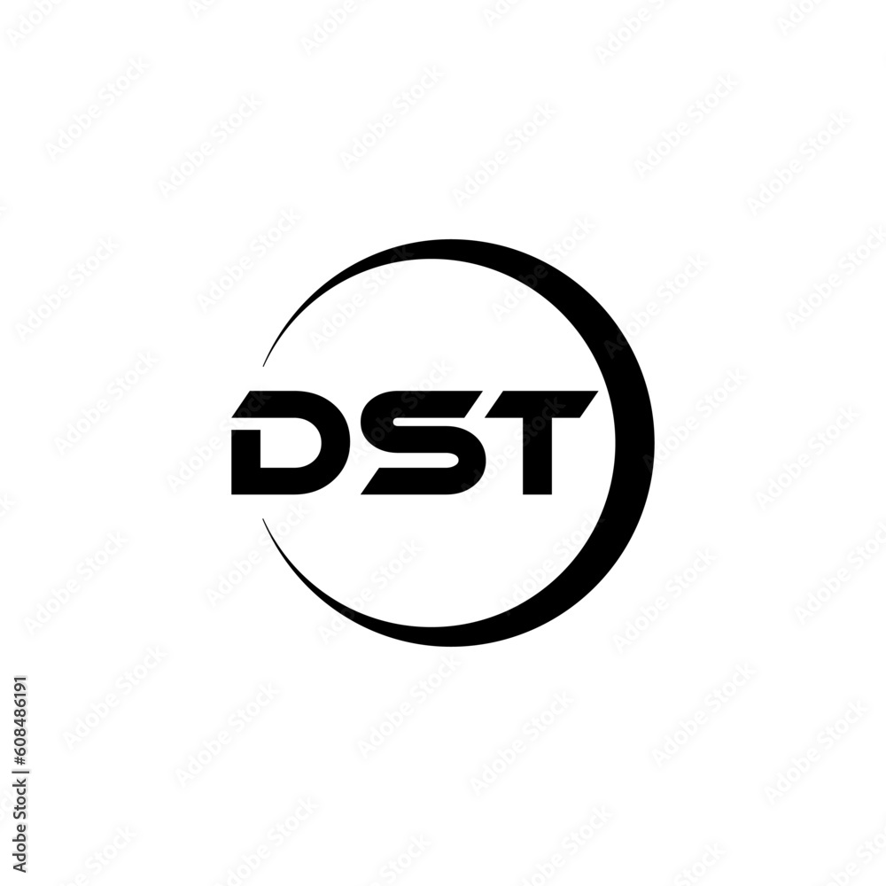 DST letter logo design with white background in illustrator, cube logo ...