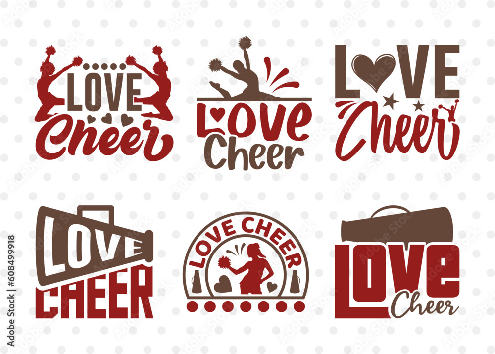 Love Cheer SVG Bundle, Cheerleading Svg, Cheer Svg, Cheer Life Svg ...