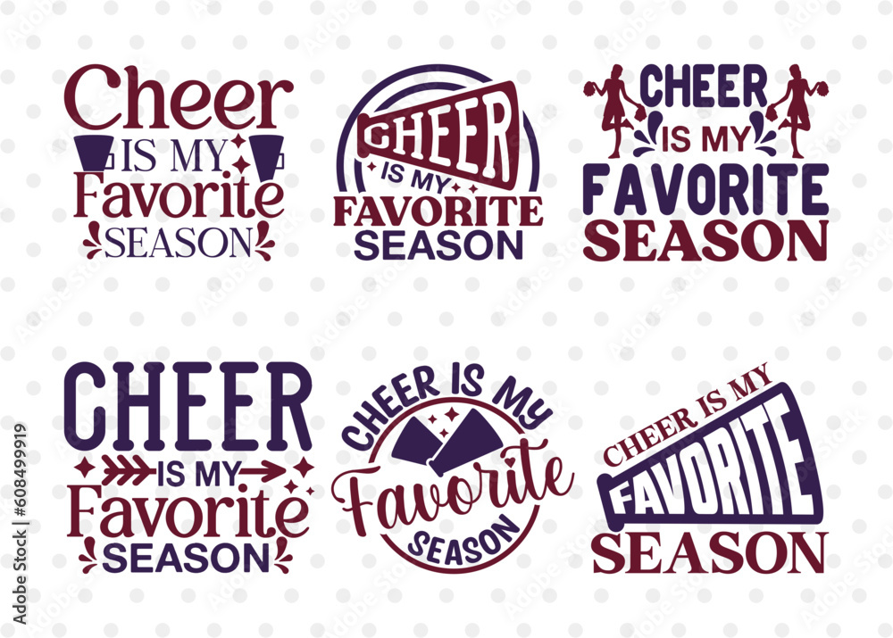 Cheer Is My Favorite Season SVG Bundle, Cheerleading Svg, Cheer Svg ...