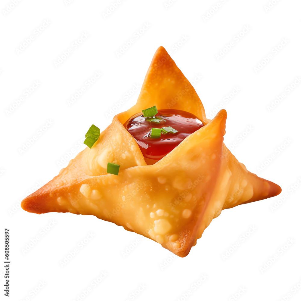 crab rangoon isolated on transparent background Stock Illustration ...