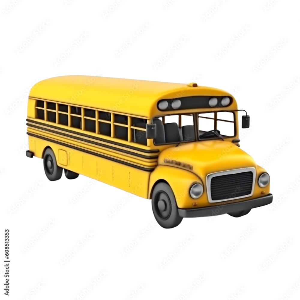 school, bus, isolated, transparent, background, transportation ...