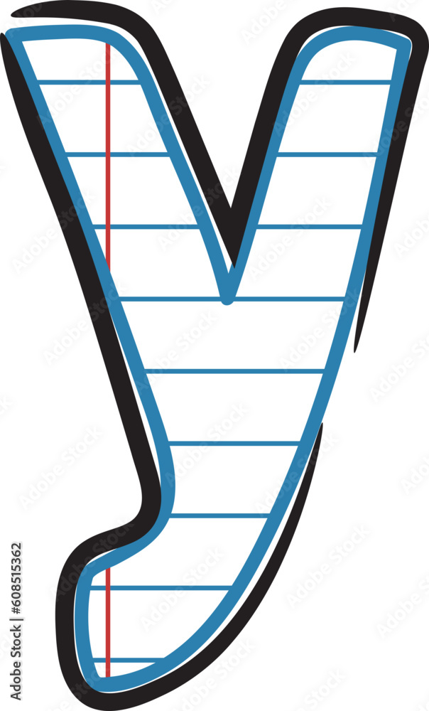 Alphabet y lowercase, notebook letter display font style Stock Vector ...