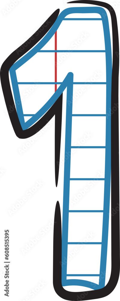 Number 1 alphabet, notebook font letter white, display font style ...