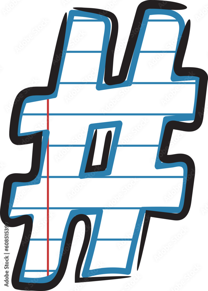 Punctuation hash, a symbol alphabet conjunction Stock Vector | Adobe Stock