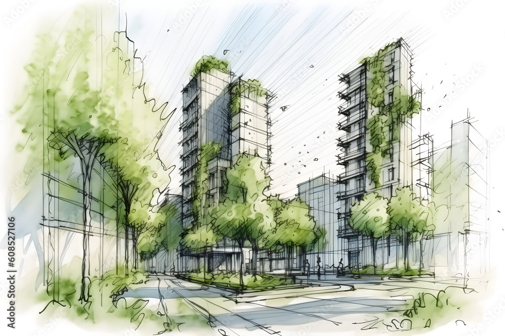 Sustainable development project sketch Stock Illustration | Adobe Stock