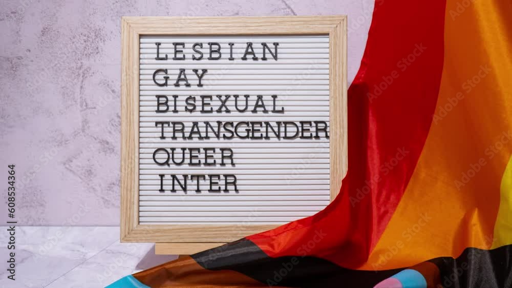 Vidéo Stock Stop motion LGBTQIA description frame on Rainbow LGBTQIA ...