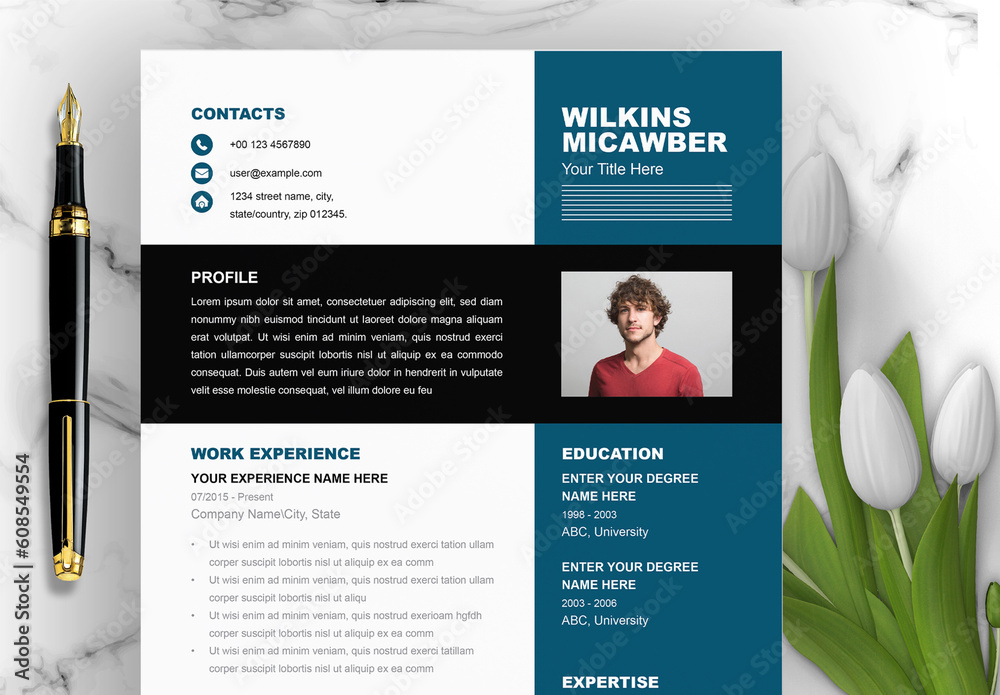 Tech Company Resume Design Layout Template Stock Template | Adobe Stock