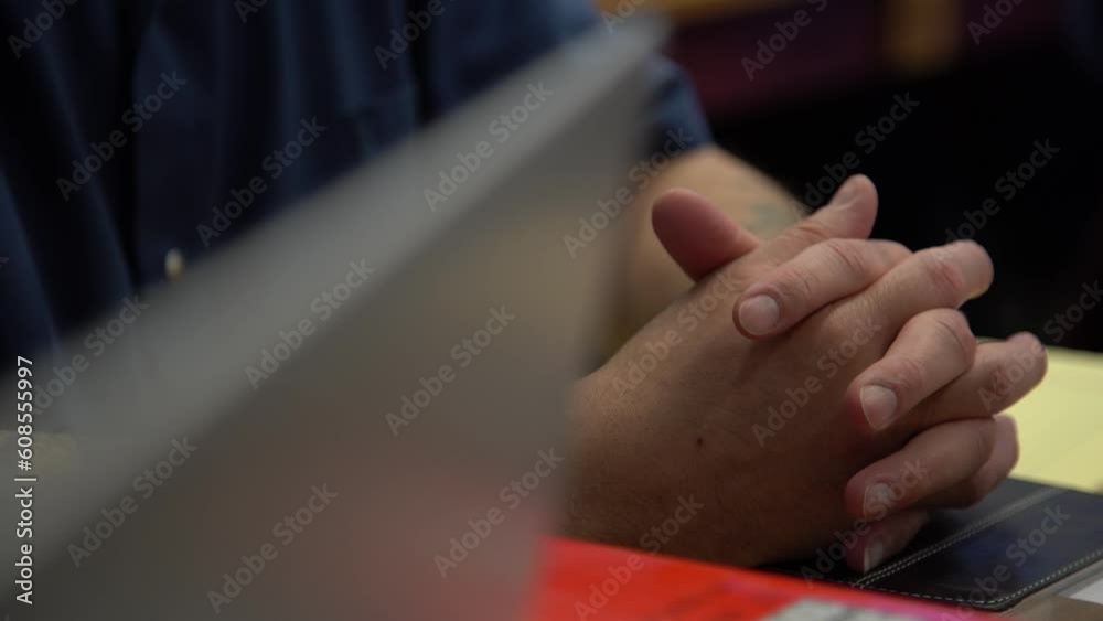 close up hands white caucasian inmate prisoner jail prison corrections ...