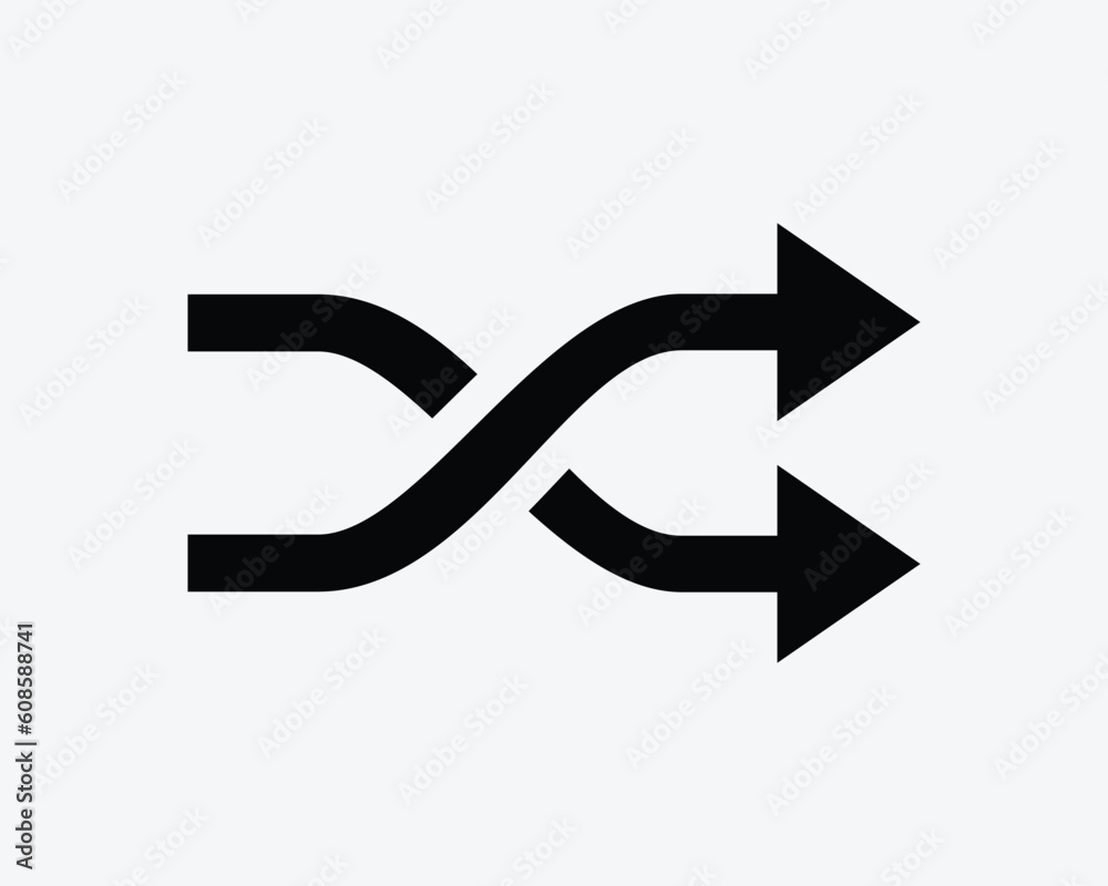 Shuffle Icon. Music Media Player Arrow Navigation Button Shape Outline ...