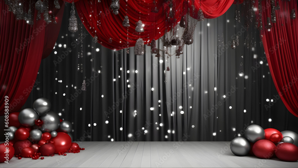 Abstract christmas stage decoration, AI generated Stock Illustration ...
