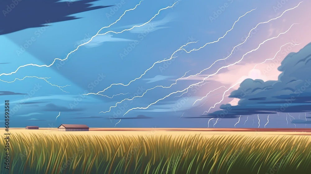 Abstract background lightning tearing. The illustration is created ...