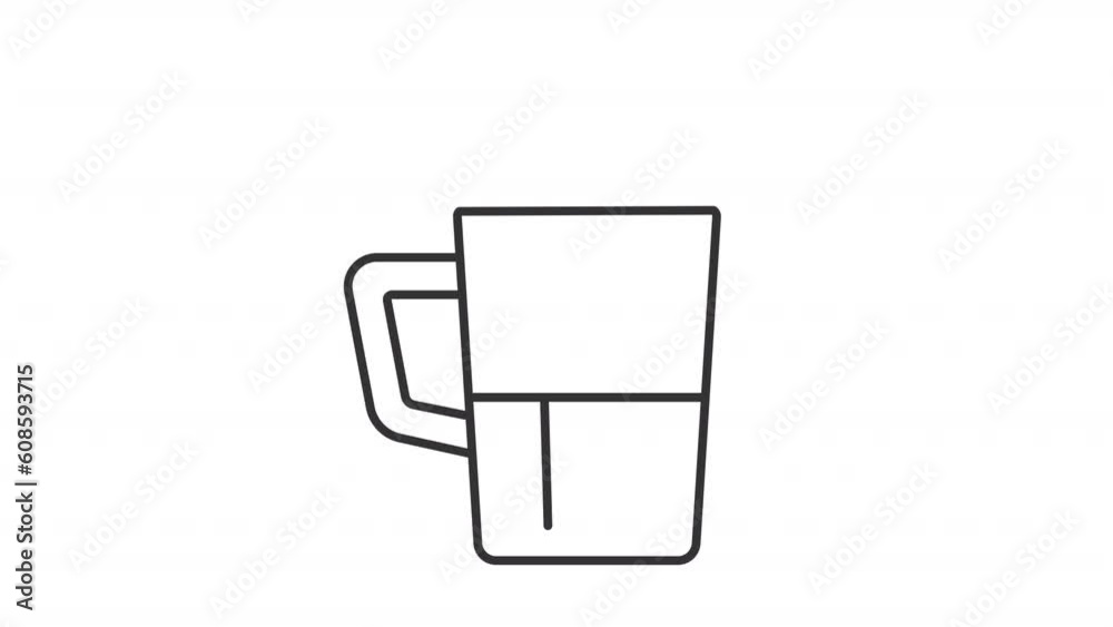 Stockvideo Animated beer glass line icon. Pouring drink animation. Beer ...