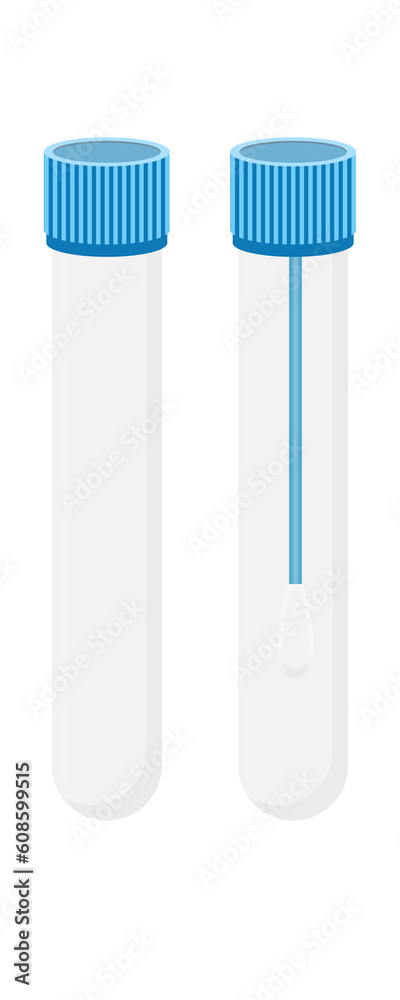 medical cotton swab test tube set of laboratory equipment on white ...