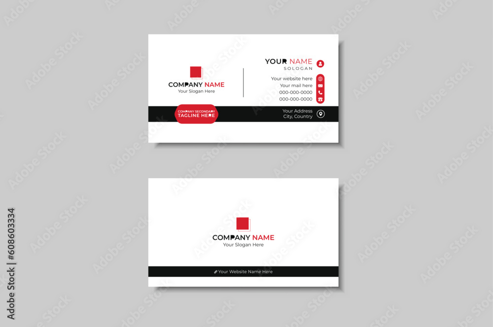 Simple standard business card layout design. Stock Vector | Adobe Stock