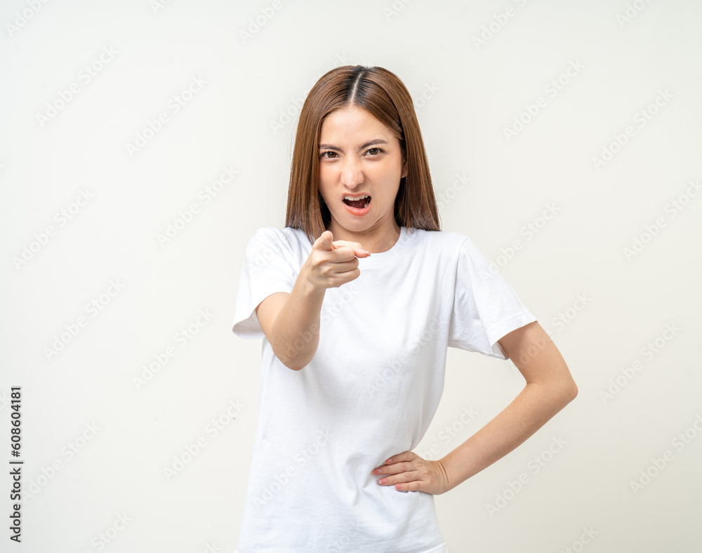 Angry asian woman emotional. Screaming hate rage. Young asian woman ...