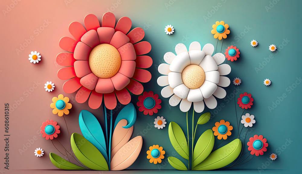 flowers - 3d beautiful floral background wallpaper 4k, multicolored ...