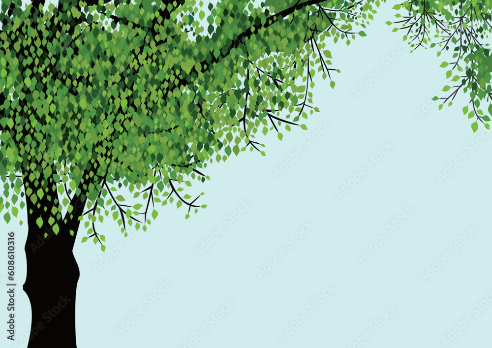 Tree isolated on blue sky background with space for your text. Full ...