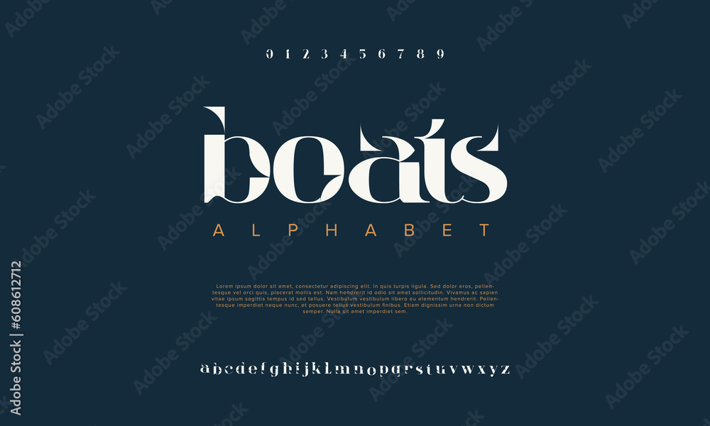 Boats abstract digital technology logo font alphabet. Minimal modern ...