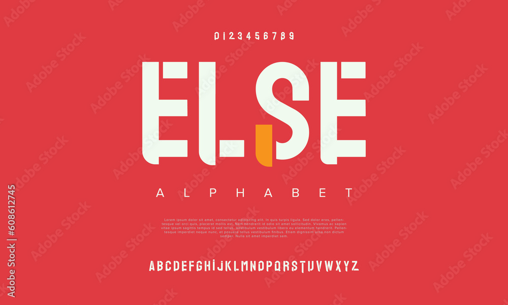 Else abstract digital technology logo font alphabet. Minimal modern ...