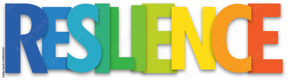 RESILIENCE colorful typography banner on transparent background Stock ...