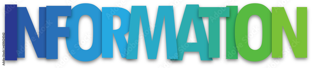 INFORMATION colorful typography banner on transparent background Stock ...