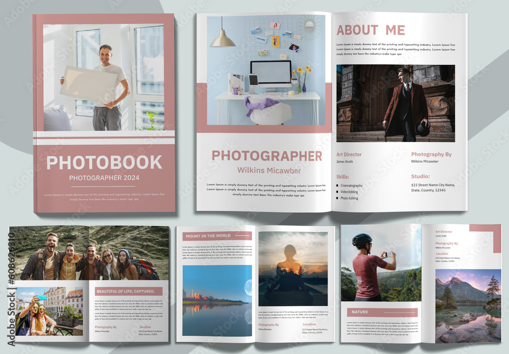 Photobook For Photographer Design Layout Stock Template | Adobe Stock