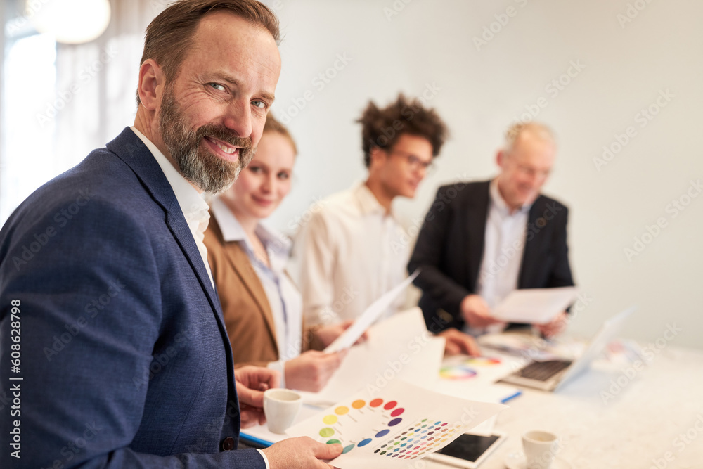 Successful manager at the table in business meeting Stock Photo | Adobe ...