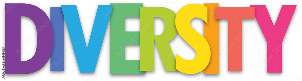 DIVERSITY colorful typography banner on transparent background Stock ...