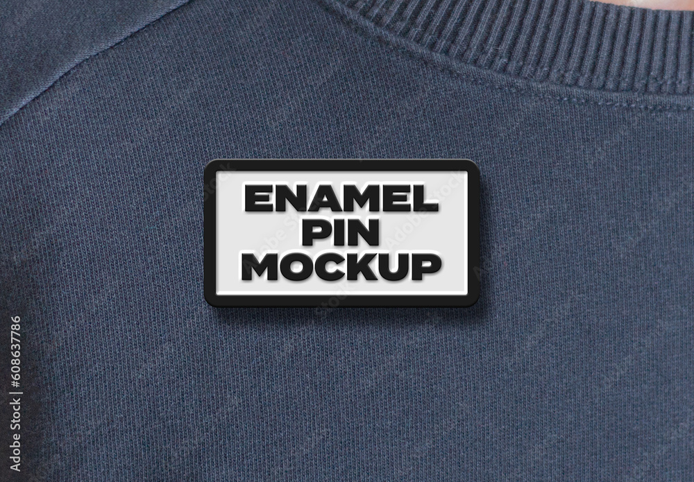 Enamel Pin Mockup Template Card Logo Soft Apparel Clothes Stock ...