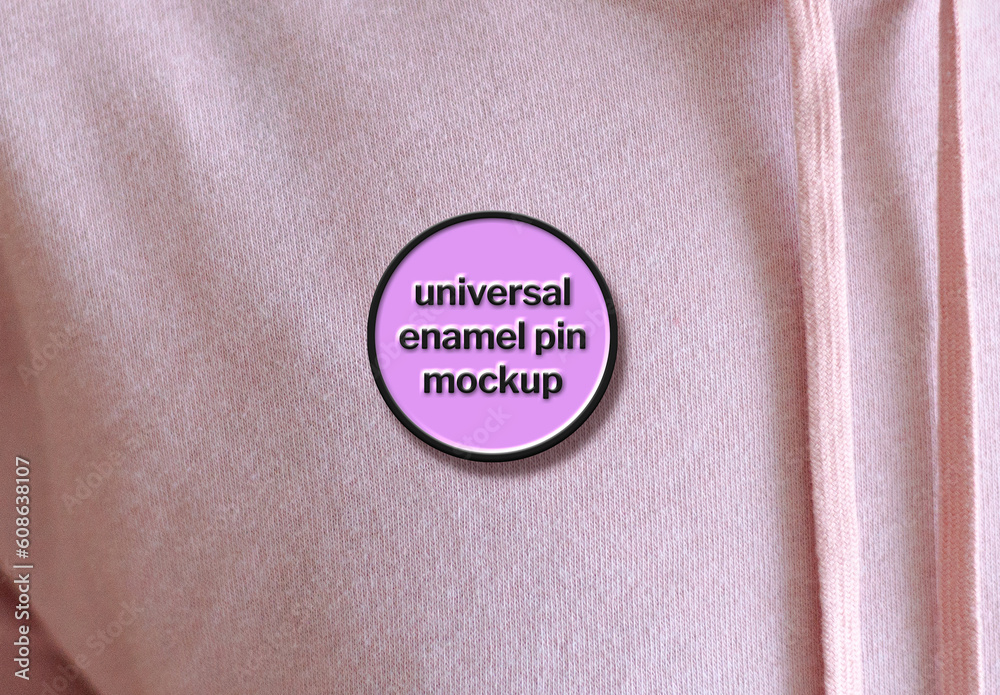 Enamel Pin Mockup Template Card Logo Soft Apparel Clothes Stock ...