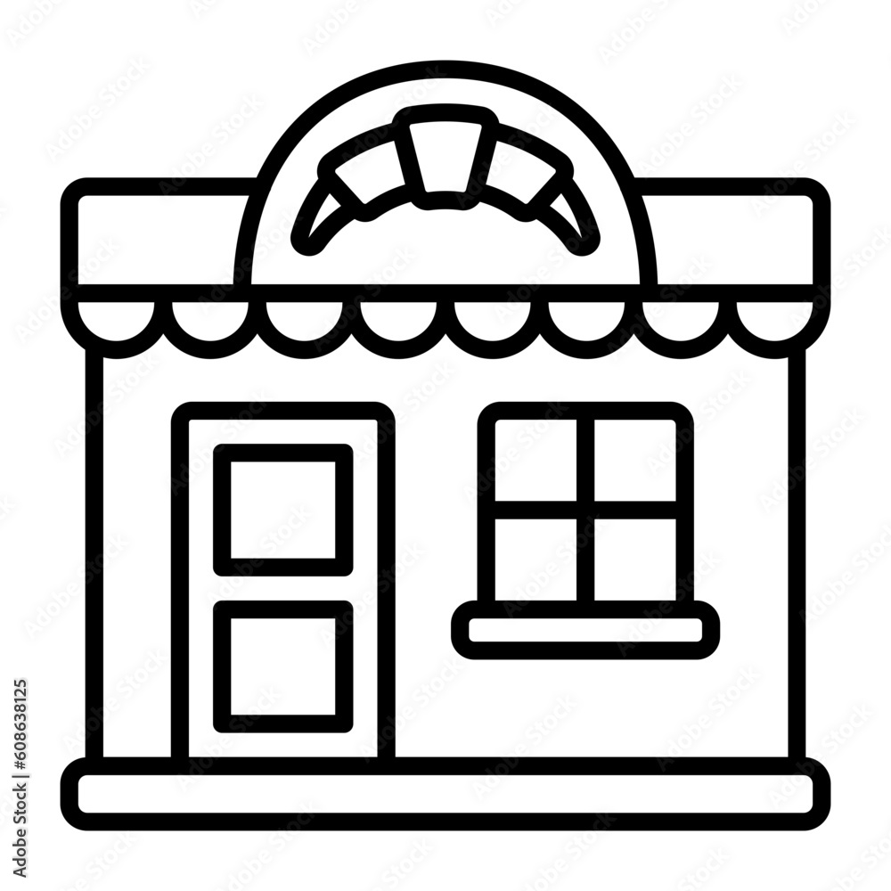 Dessert Vendor vector line icon design, Bakery and Breadsmith symbol ...
