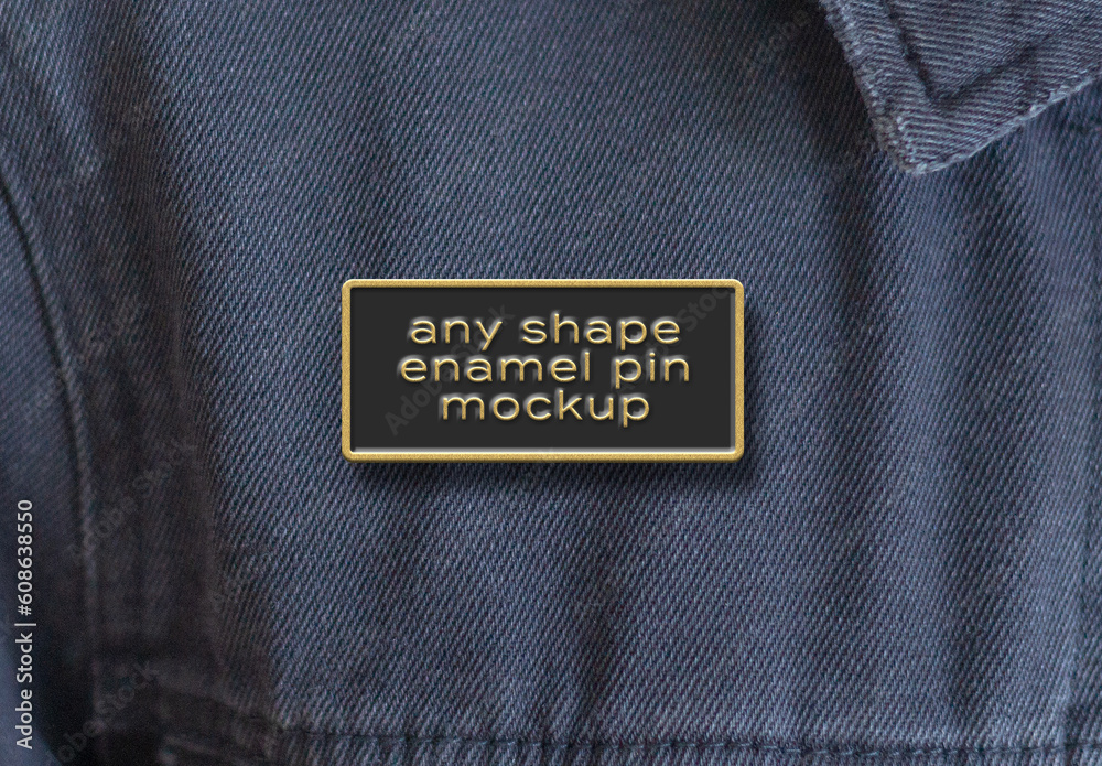 Enamel Pin Mockup Template Card Logo Soft Apparel Clothes Stock ...