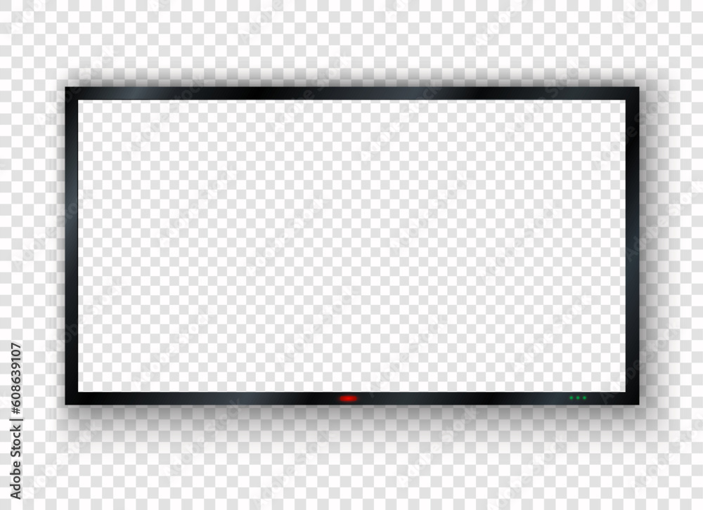 Modern blank LCD tv digital screen, display, panel. TV wall mounted ...