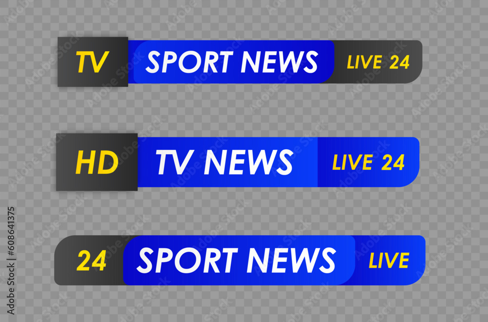 Tv news bar. Lower Third TV News Bars Set Vector. Television broadcast ...