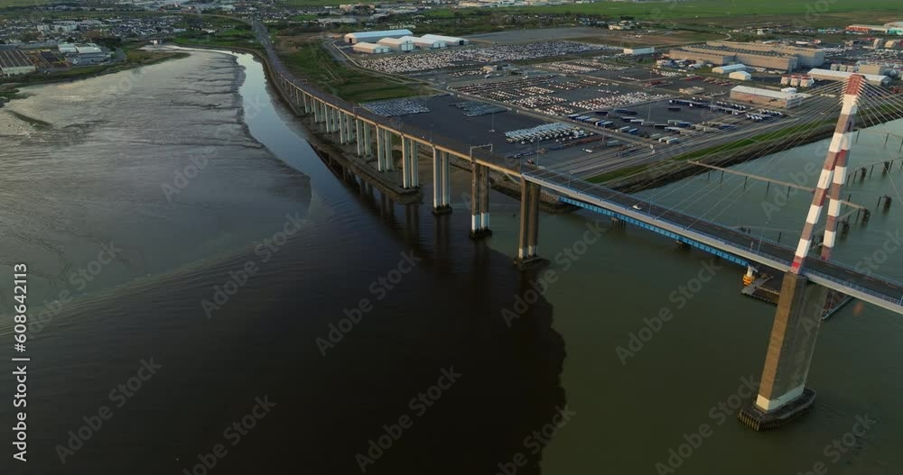 Dirty water flows into the river. Pollution of the environment and ...