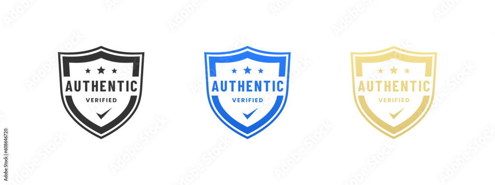 Authentic badge or Authentic stamp vector isolated in flat style. Best ...