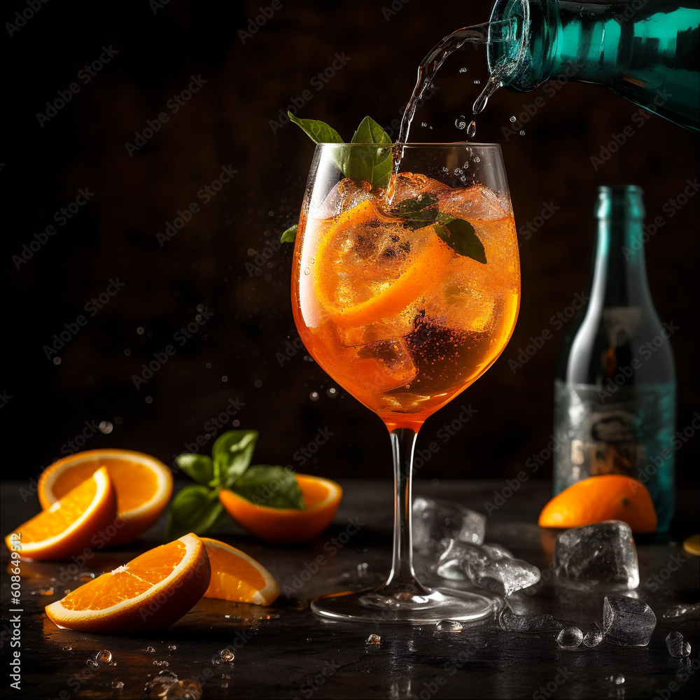 Refreshing Aperol Spritz cocktail made with Aperol Prosecco, sparkling ...