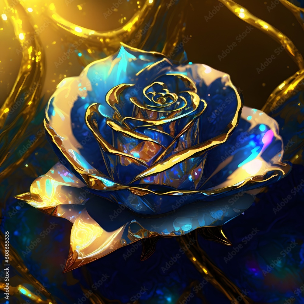 holy light, beautiful spectrum golden rose, petal ling golden light ...