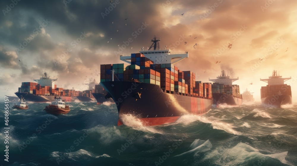 Cargo Ships: An image representing cargo ships, showcasing large ...
