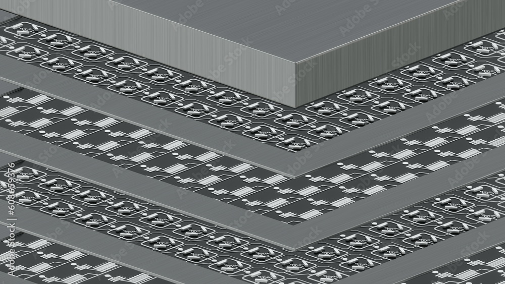 Quantum processor close up view concept with quantum qubits circuit ... Quantum processor close up view concept with quantum qubits circuit ...