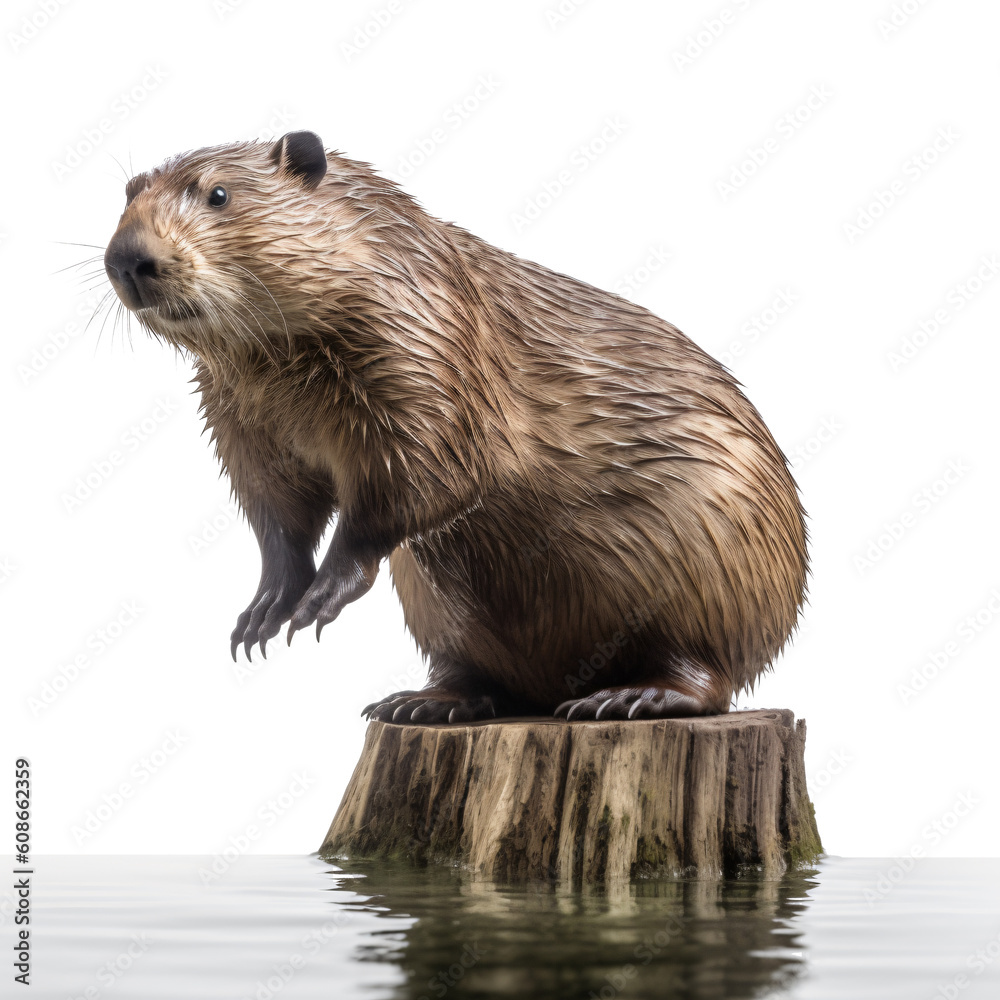 Beaver isolated on the transparent background PNG. AI generative. Stock ...