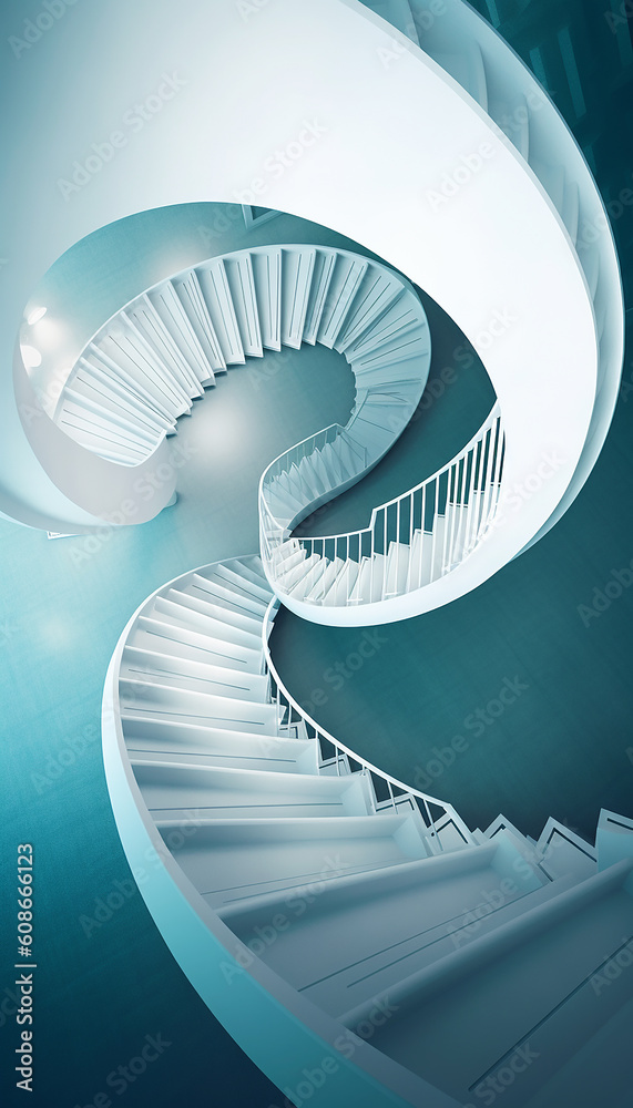 scalinate surreali dai colori pastello, scala maestosa. creata con ai ...