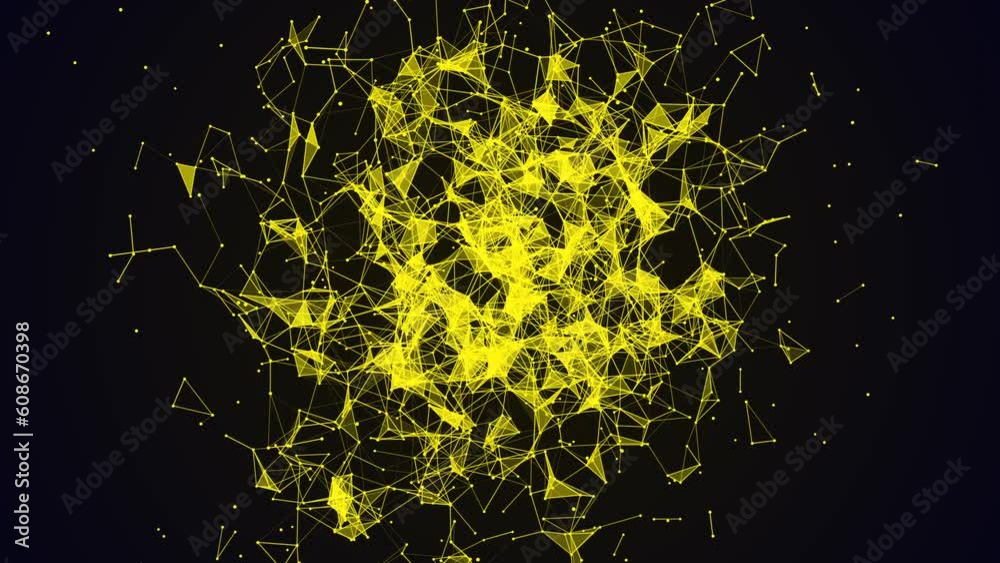 Abstract Plexus Digital Geometrical Background Loop/ 4k animation of an abstract technology ...