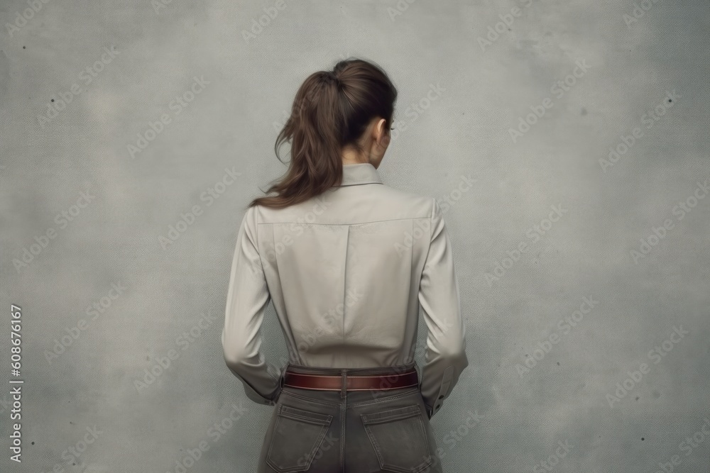 Woman showing her back of slim waist. Beautiful slim woman. Generative ...